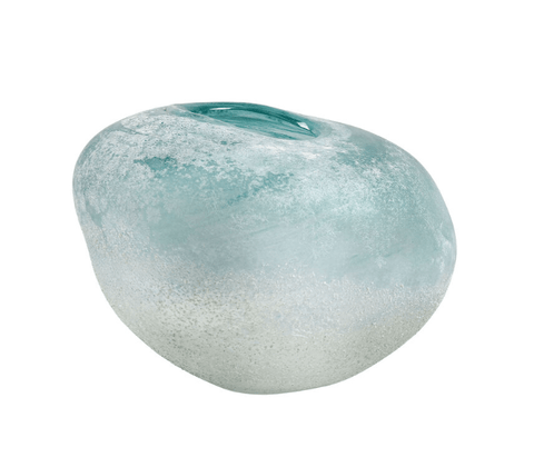 Nonuniform Frosted Turquoise Round Vase – English Country Home