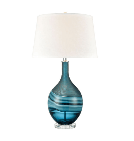 32'' High 1-Light Rich Blue Coastal Table Lamp – English Country Home