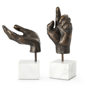 Bronze Hands Statues – English Country Home