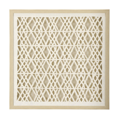 30 x 30 Neutral Paper Strands Art - Triangles – English Country Home