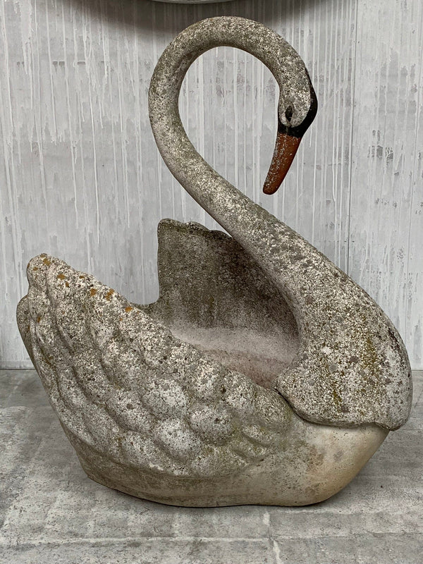 Large Stone Swan Planter – English Country Home