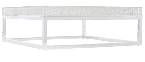 Large 48 inch Square Coffee Table, Acrylic, Ice Cube Finish on Stainle ...