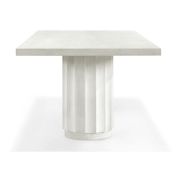 Fluted Double Pedestal Dining Table, in Soft White Finish – English ...